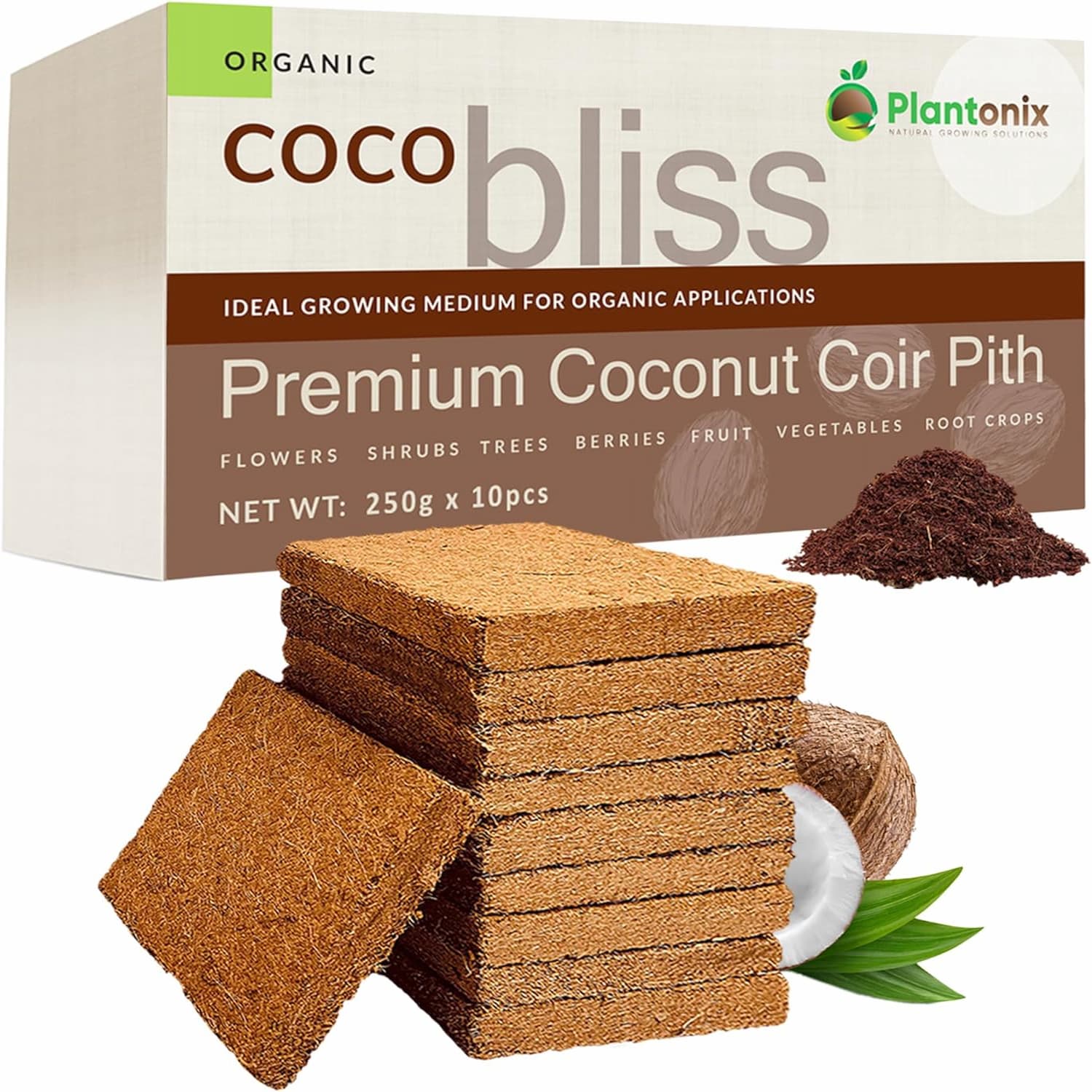 Coco Bliss 250g Bricks - Soil Amendment | Plantonix